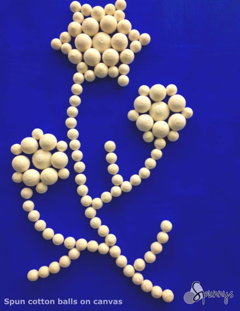 How to make 3D wall art with spun cotton balls - SPUNNYS DIY